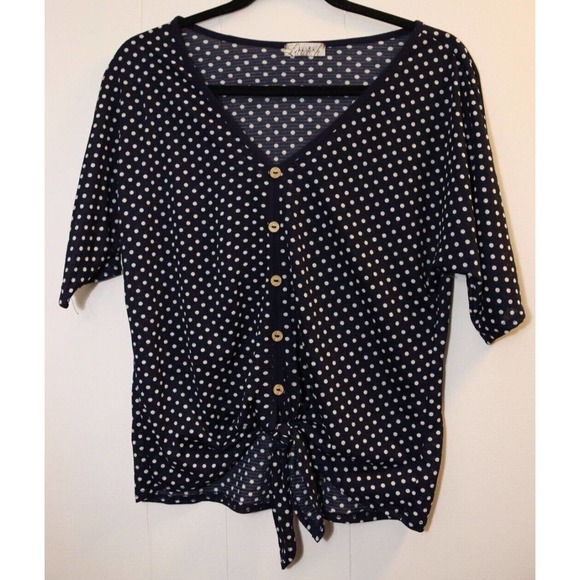 Lavish | Tops | Lavish Top Polka Top No Size See Measurement | Poshmark